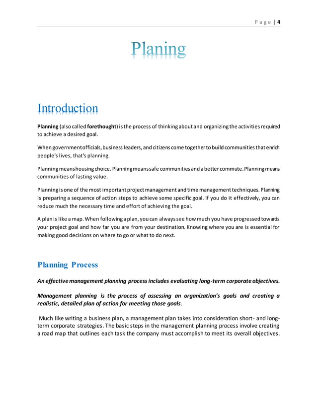 An Assignment On Planing & Organizing (Principles Of Management) | DOCX