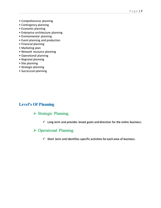 An Assignment On Planing & Organizing (Principles Of Management) | DOCX
