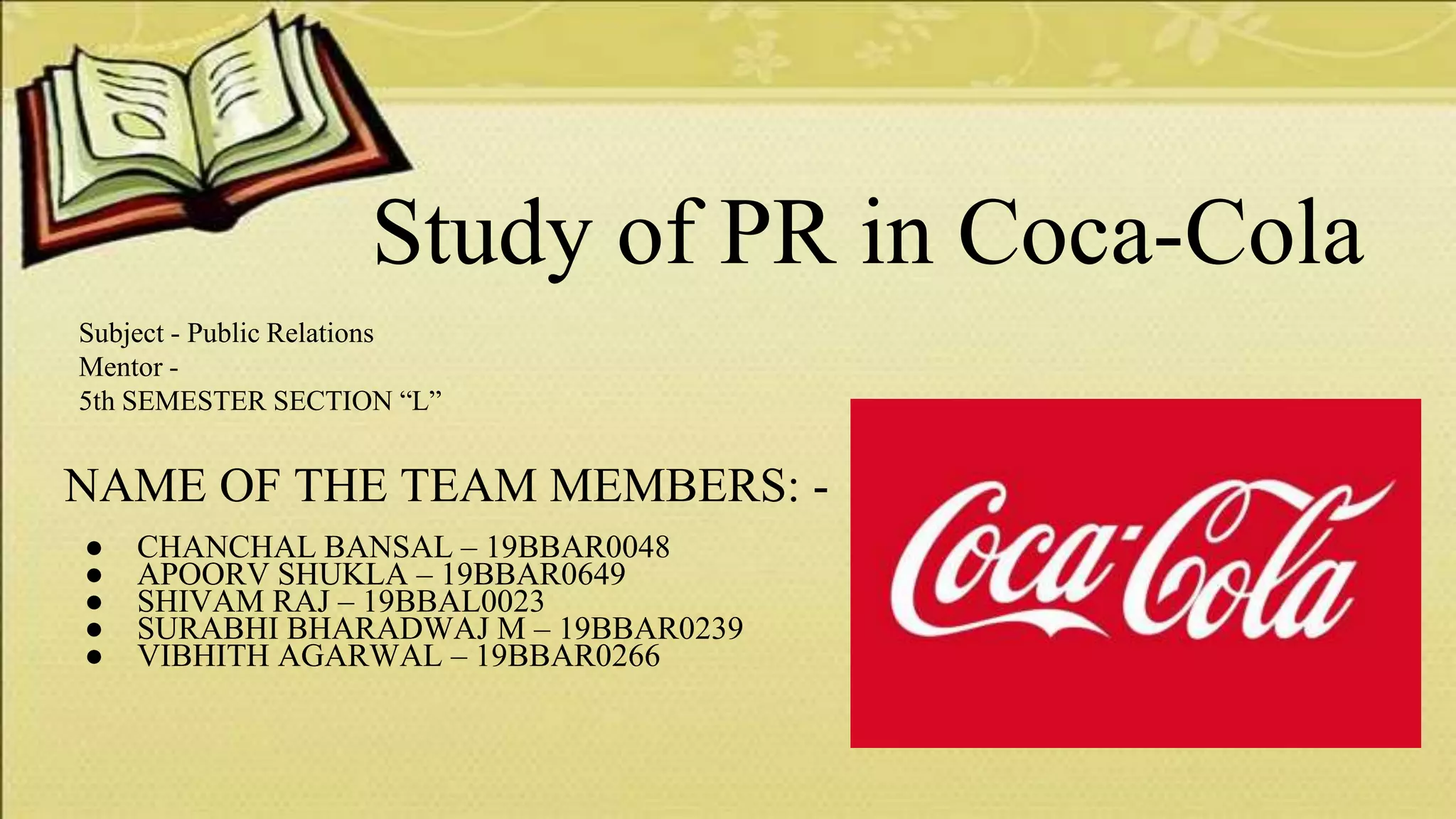 Pr in coca cola | PPTX