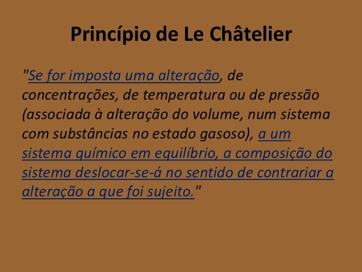 Princípio de le châtelier