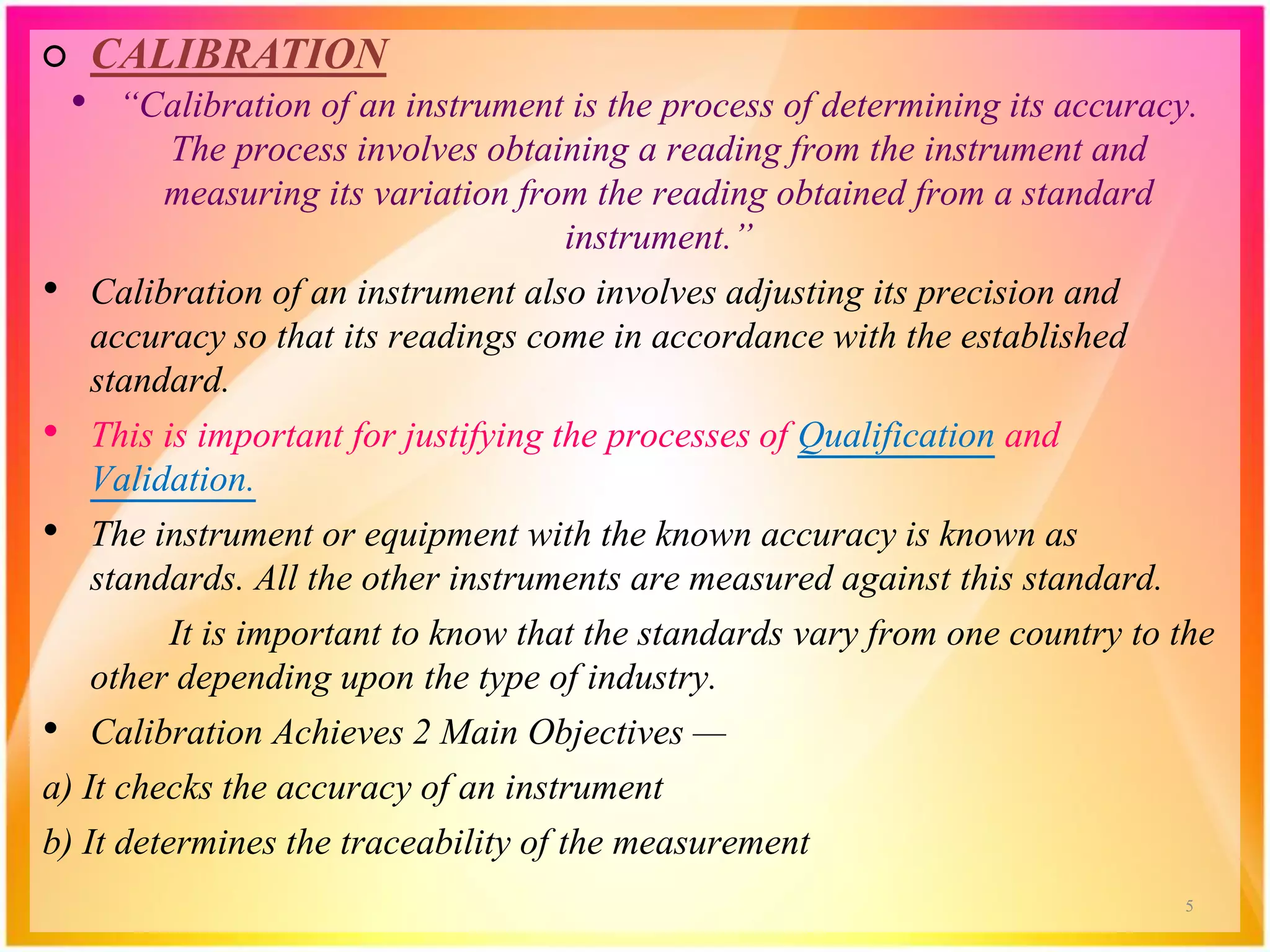 PHARMACEUTICAL CALIBRATION, QUALIFICATION AND VALIDATION: AN INTRODUCTION | PPTX