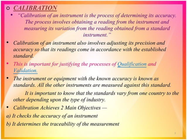 PHARMACEUTICAL CALIBRATION, QUALIFICATION AND VALIDATION: AN ...