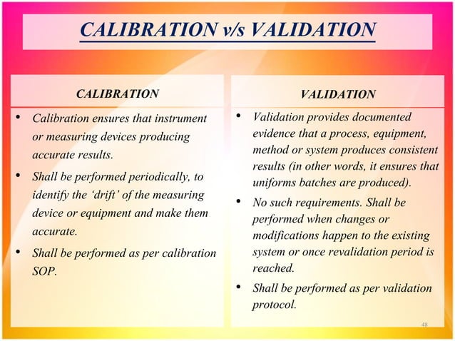 PHARMACEUTICAL CALIBRATION, QUALIFICATION AND VALIDATION: AN INTRODUCTION