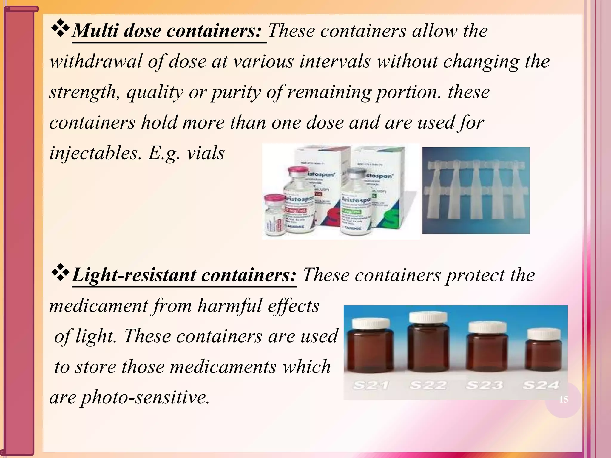 Pharmaceutical Containers and Closures: An Overview | PPTX