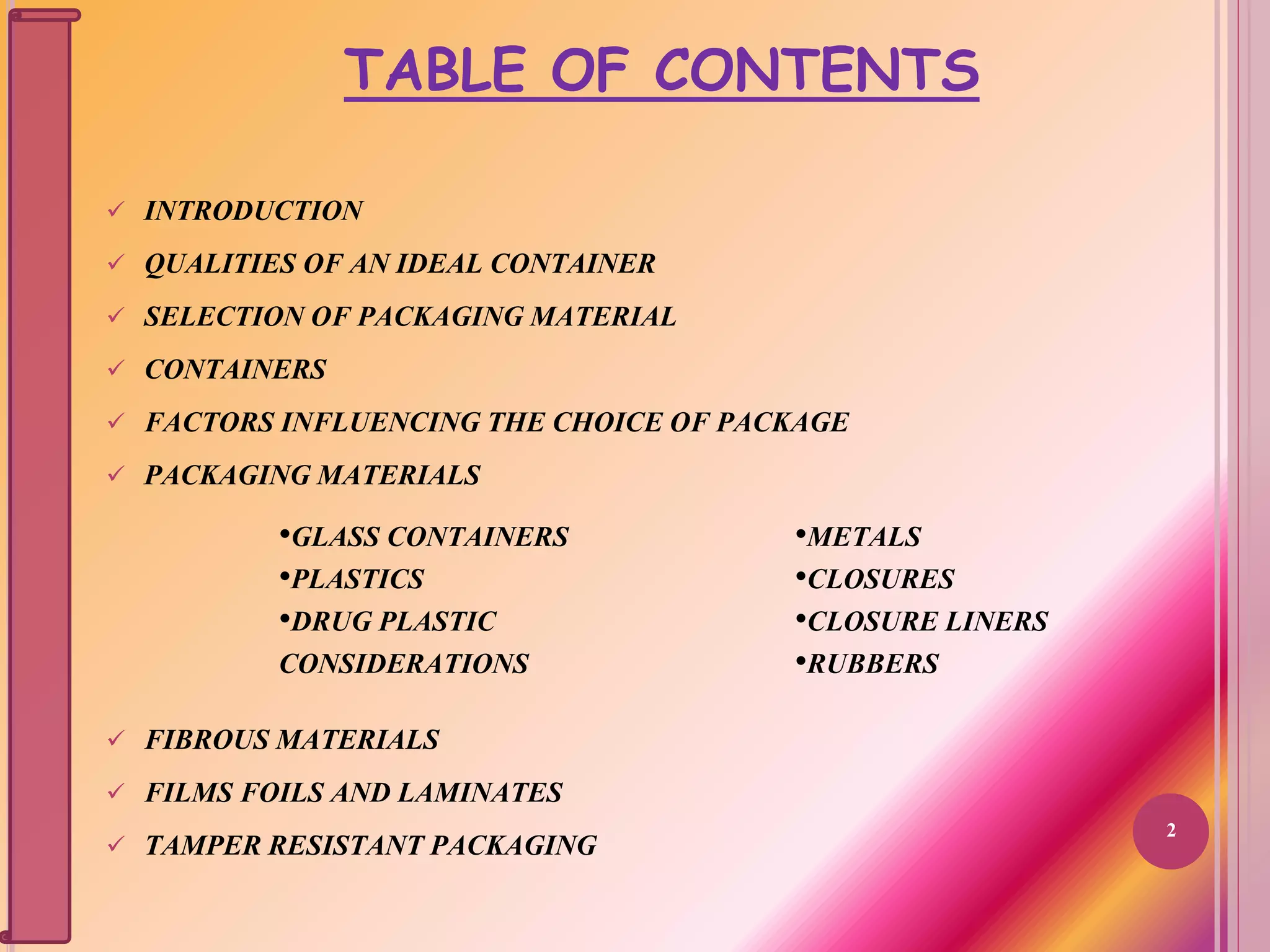 Pharmaceutical Containers and Closures: An Overview | PPTX
