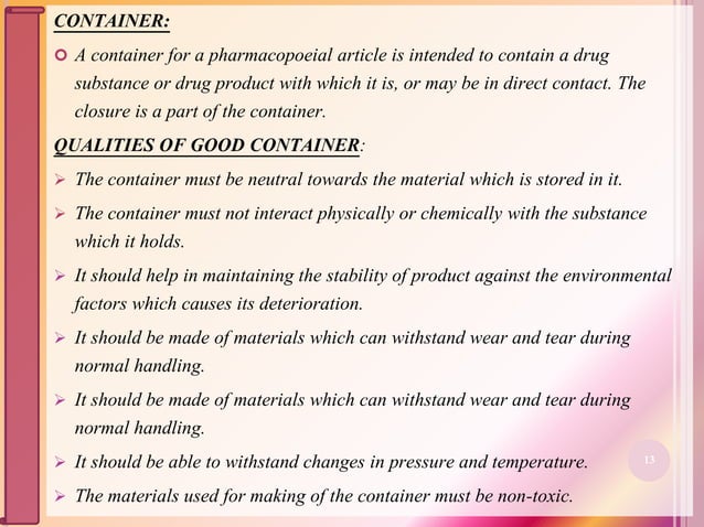 Pharmaceutical Containers and Closures: An Overview | PPTX ...