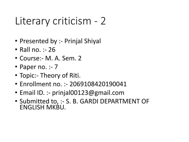 P. 7. Theory of Riti. | PPTX