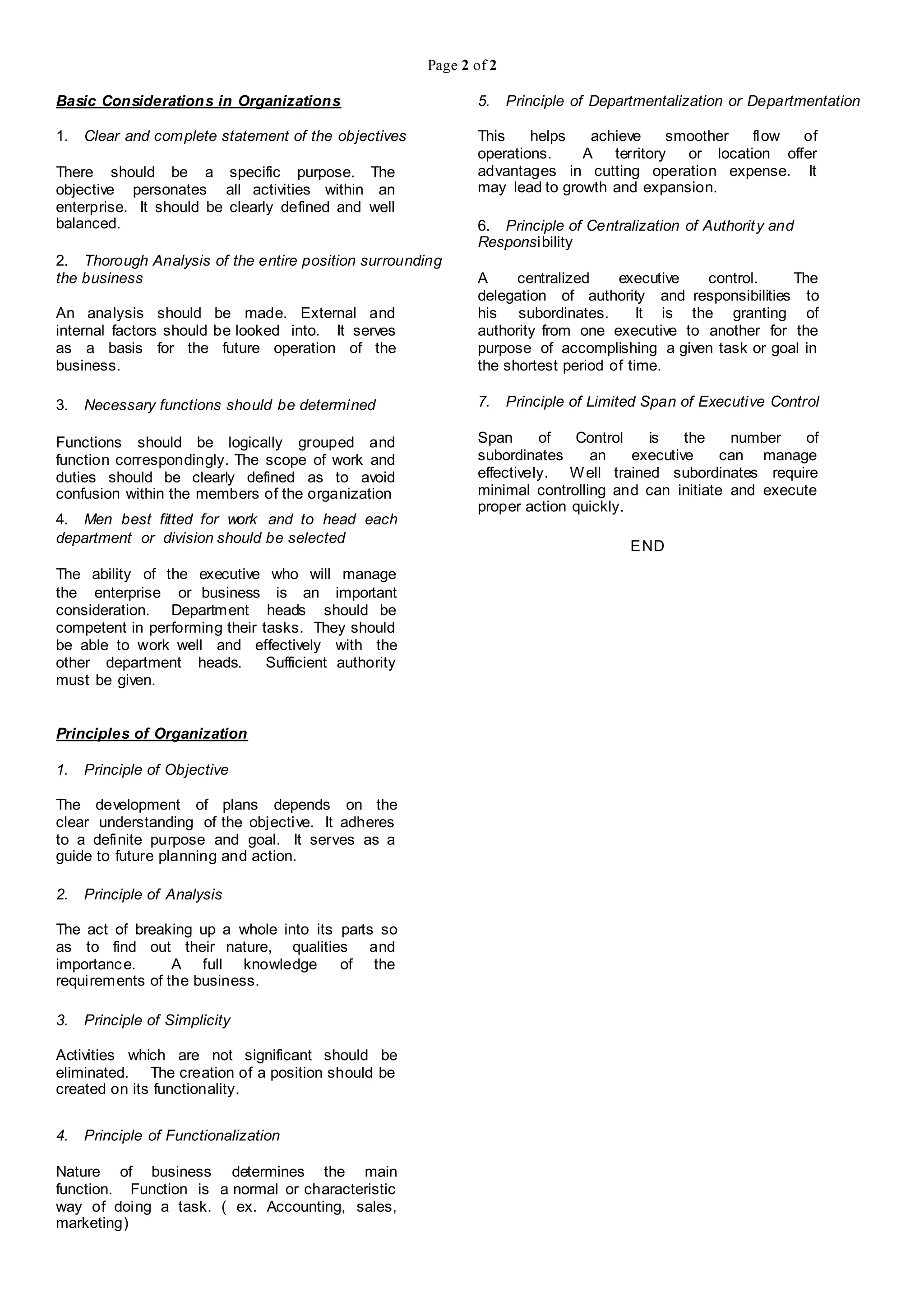 Principles of Management - Business Organization | PDF