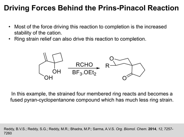 The Prins-Pinacol Reaction | PPTX | Chemistry | Science