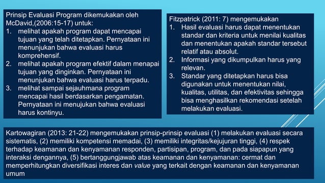 PRINSIP-PRINSIP EVALUASI PROGRAM.pdf untuk mata kuliah evaluasi dan program | PDF