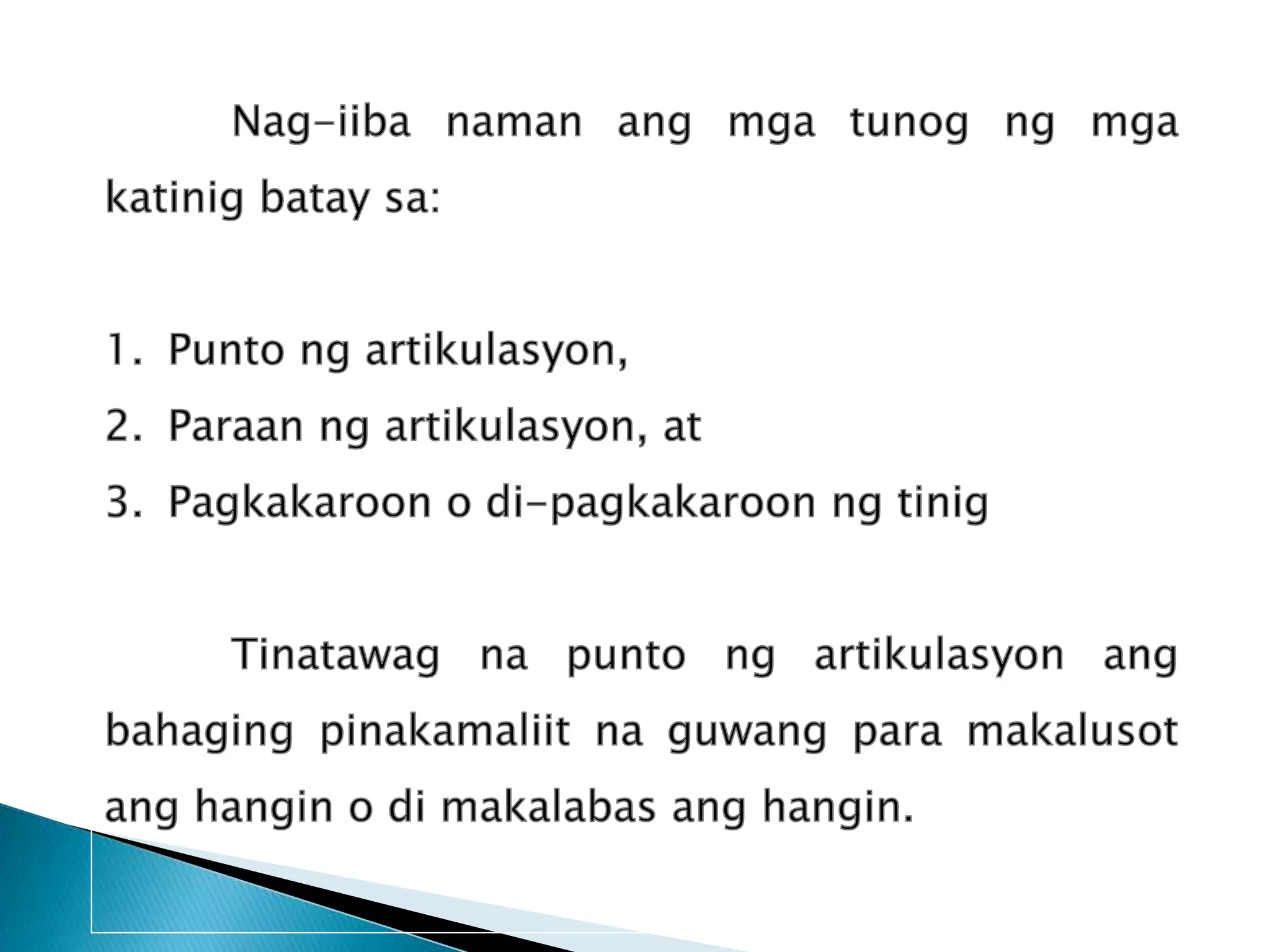 Mga Prinsipal na Sangkap sa Pananalita | PPTX