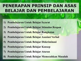 Prinsip belajar dan pembelajaran | PPTX