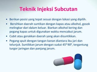 Prinsip dan tehnik pemberian obat subcutan dan intracutan | PPTX