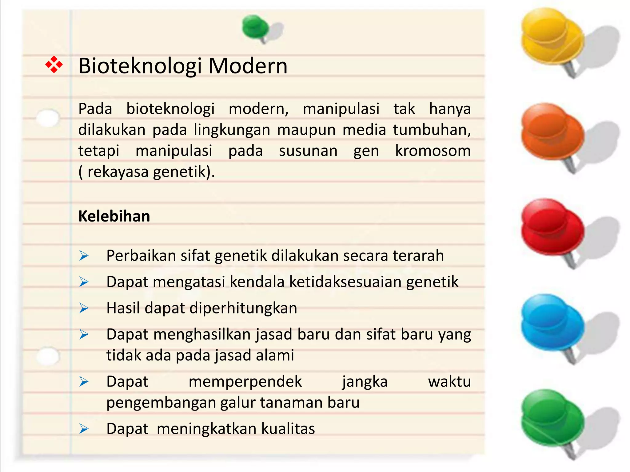 Prinsip dasar dan jenis jenis bioteknologi | PPTX