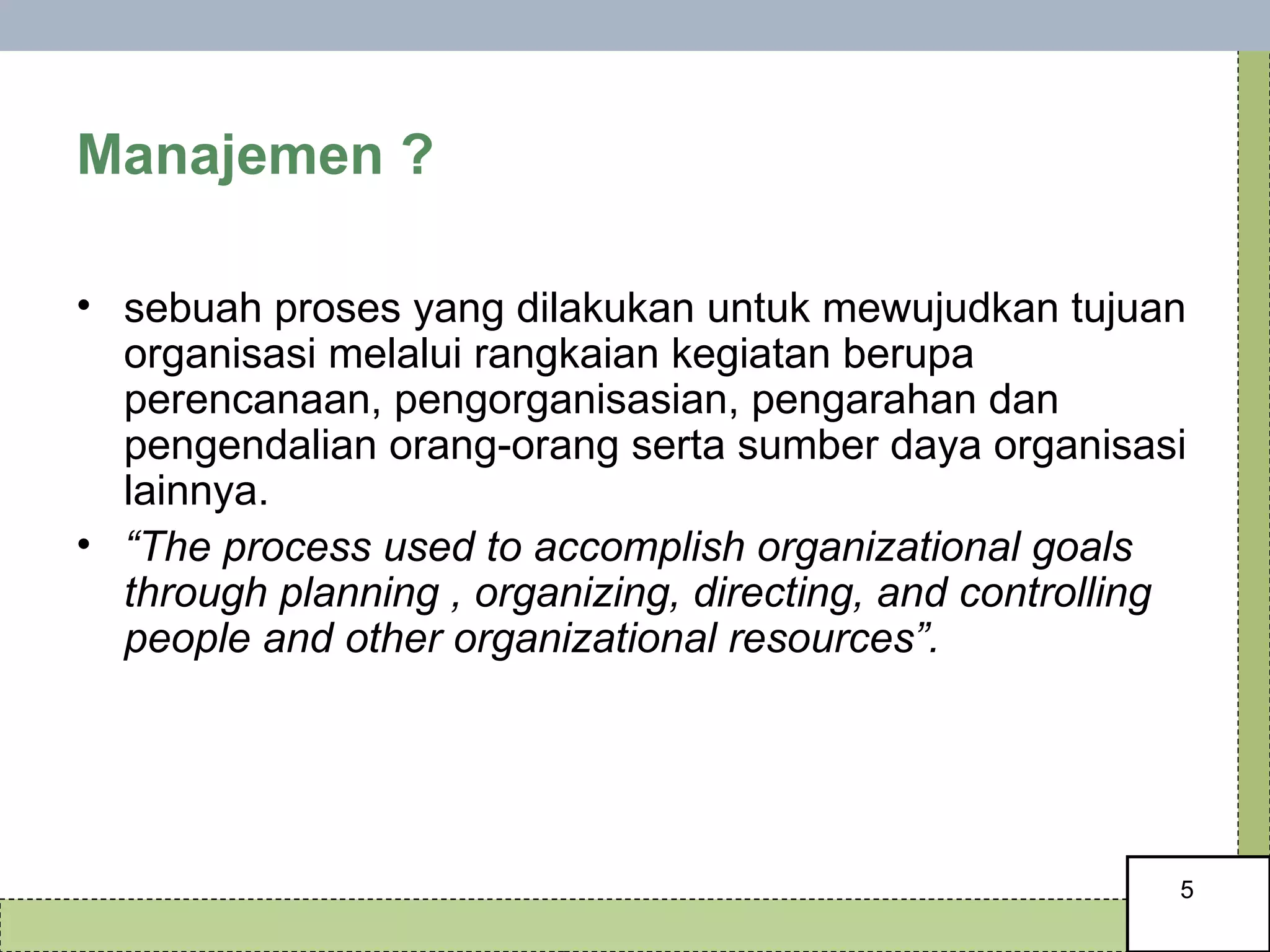 Prinsip dasar manajemen | PPT