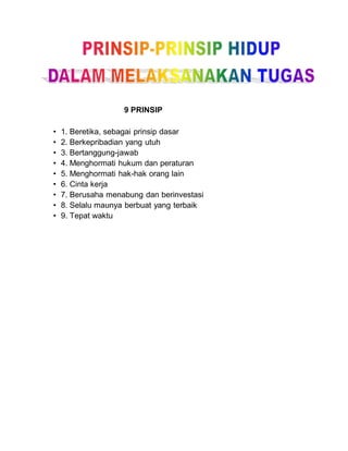 Prinsip hidup | DOCX