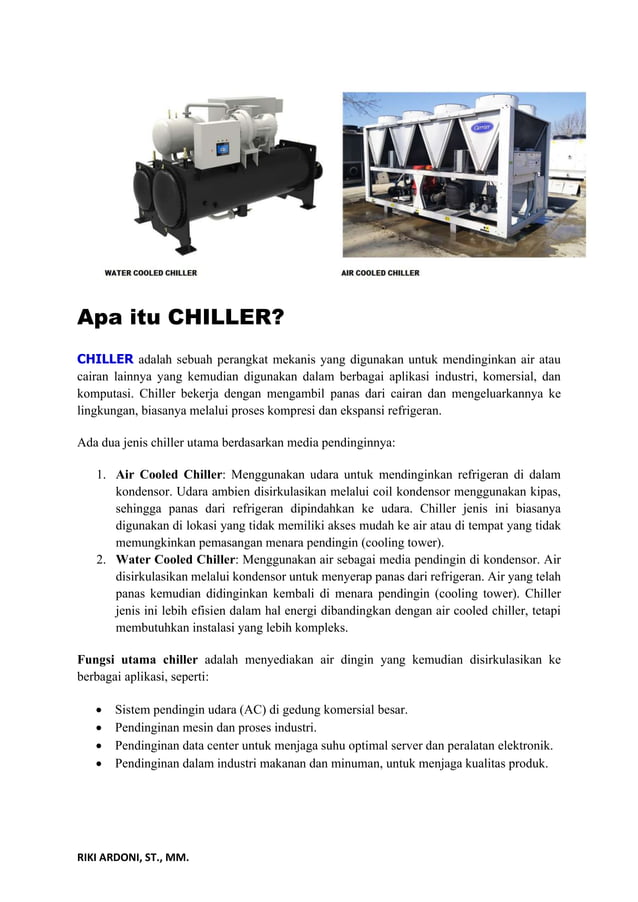 PRINSIP KERJA CHILLER (WHAT IS THE DIFFERENCE BETWEEN AIR COOLED CHILLER AND WATER COOLED ...