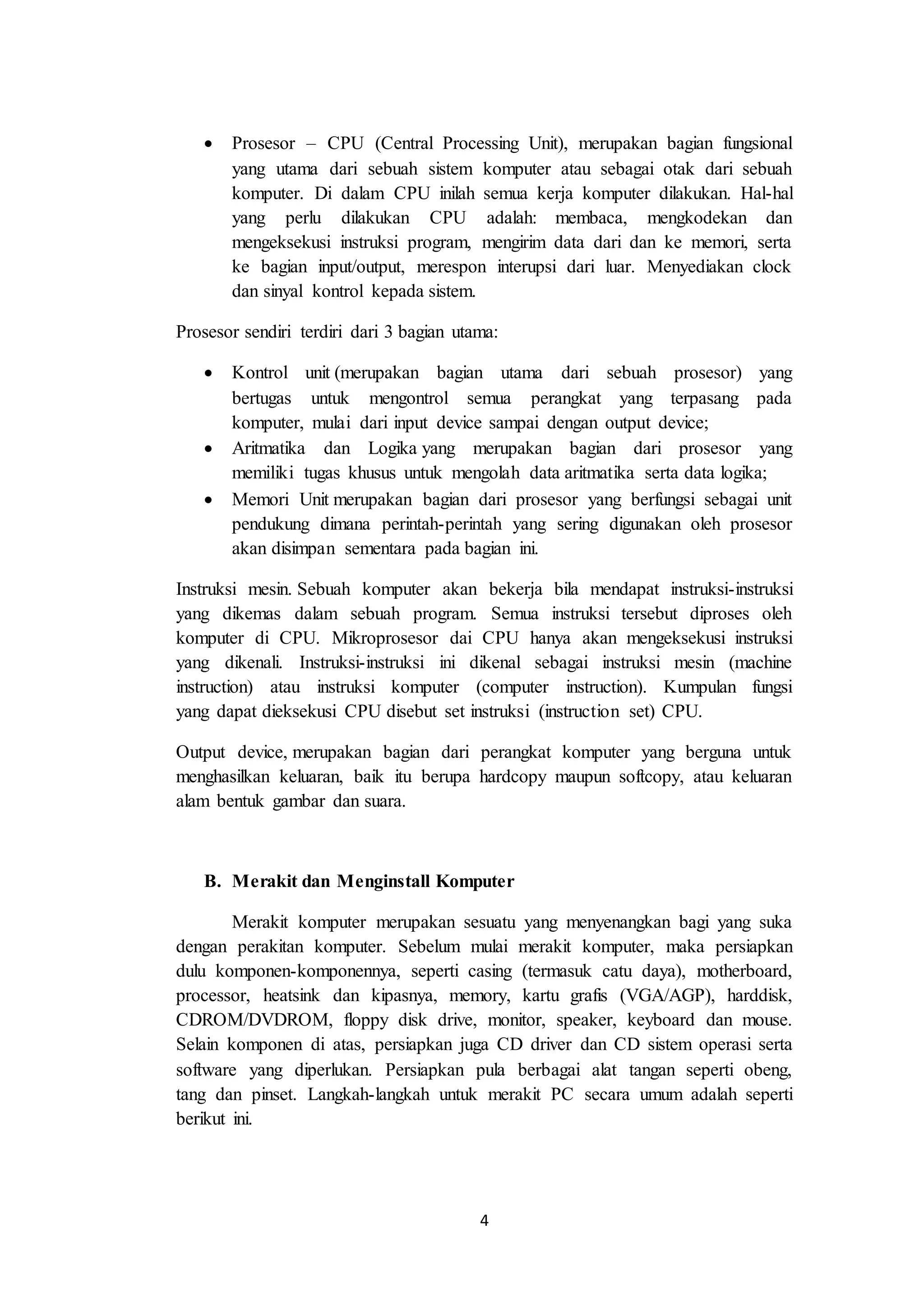 Makalah Prinsip Kerja Komputer | DOCX