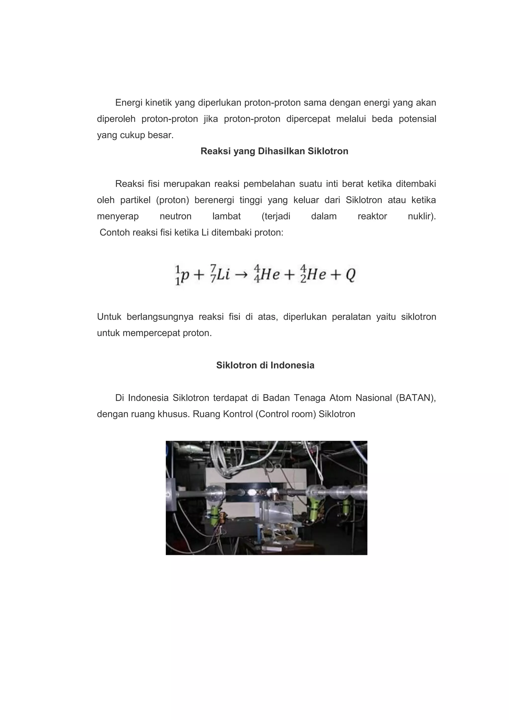 Prinsip kerja siklotron sebagai akselerator magnetik | PDF
