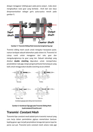 Prinsip kerja transmisi manual | PDF