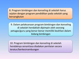 Prinsip layanan bimbingan konseling bagi siswa | PPTX