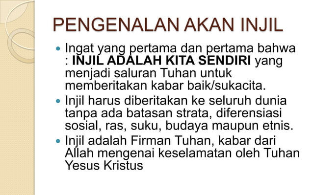 Prinsip pengenalan injil | PPT