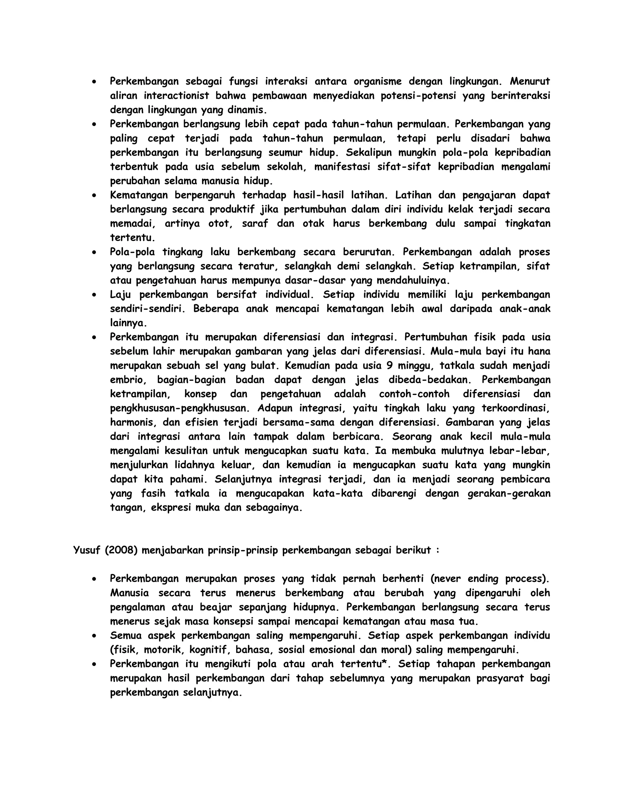 Prinsip perkembangan menurut hurlock | DOCX
