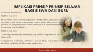 Prinsip –prinsip belajar kelompok 2 | PPTX