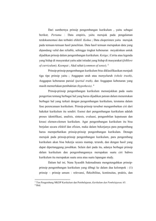 Prinsip prinsip pengembangan kurikulum | PDF