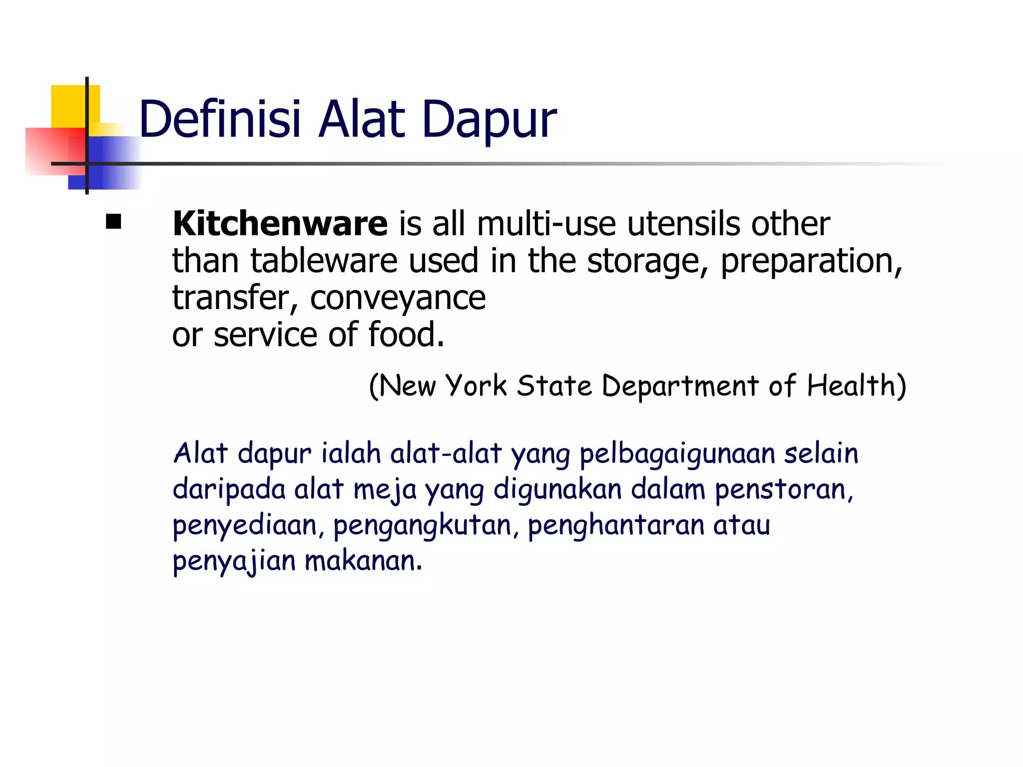 Prinsip rekaan peralatan makanan a | PPT