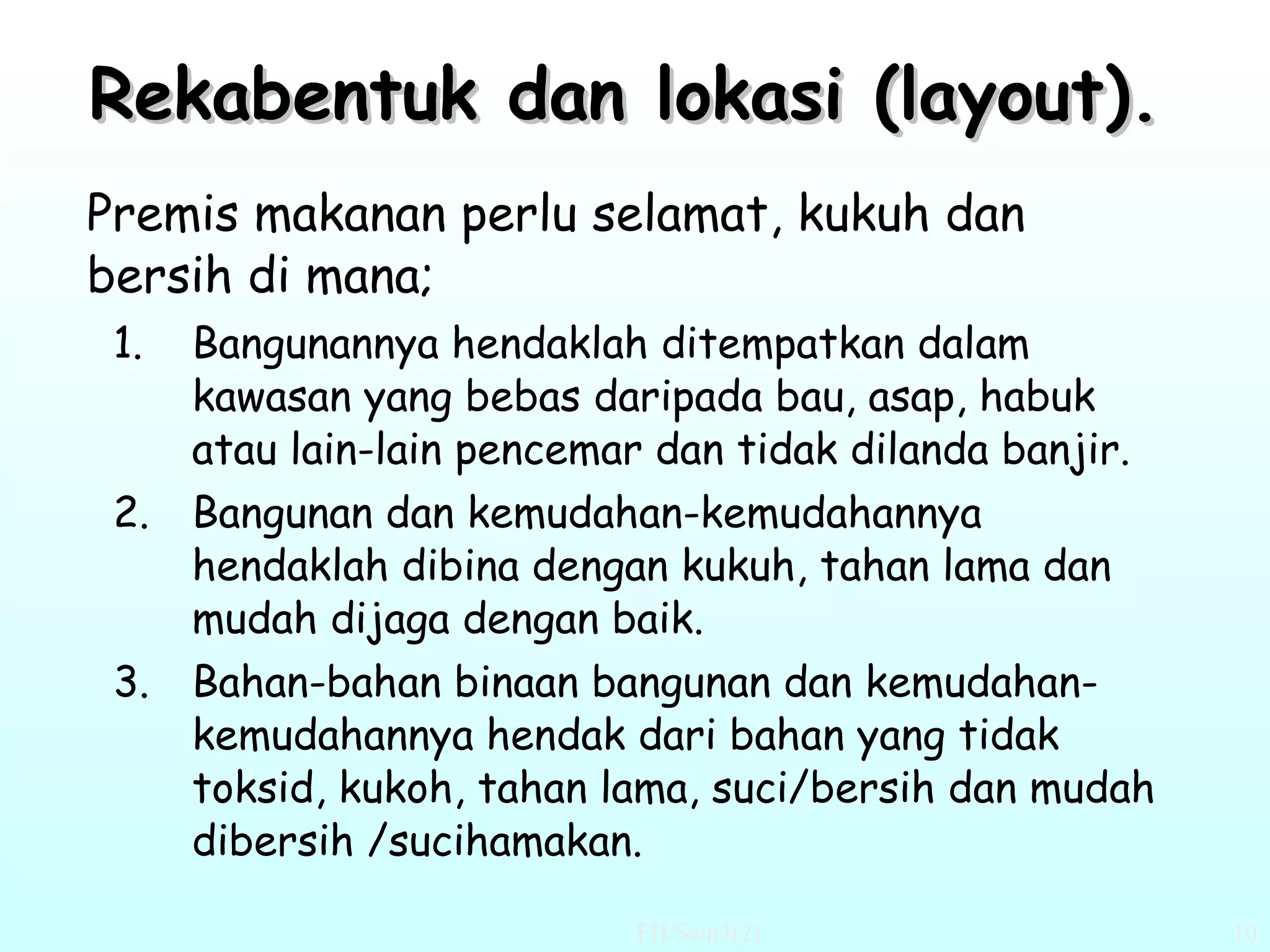 Prinsip rekaan premis makanan | PPT