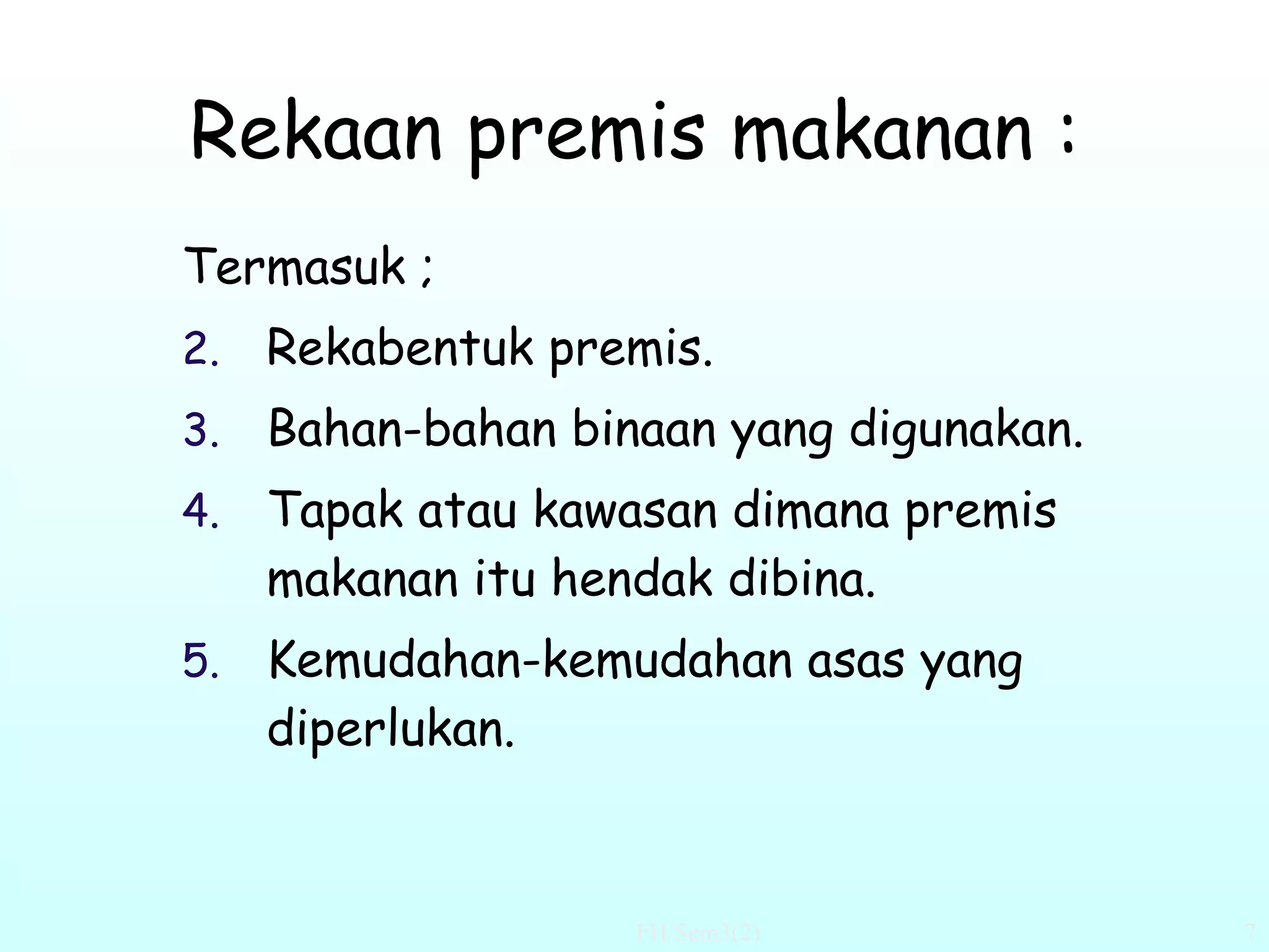 Prinsip rekaan premis makanan | PPT