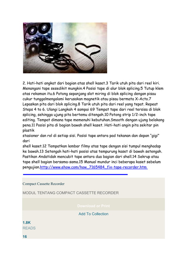 Prinsip rekam caset tape recorder | DOCX