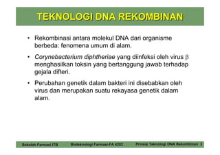 teknologi dna rekombinan | PDF