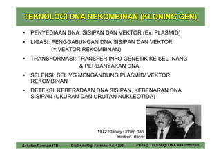 teknologi dna rekombinan | PDF