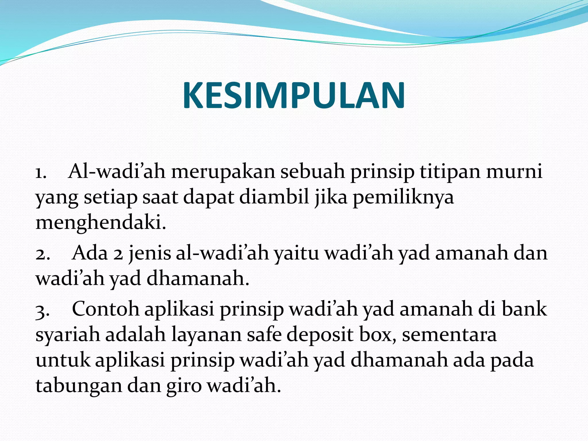 Prinsip titipan atau simpanan | PPTX