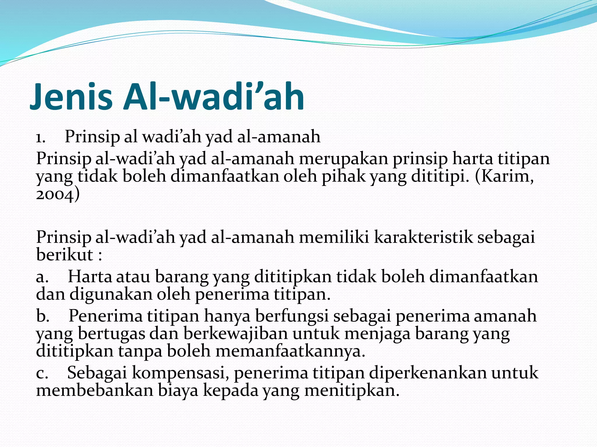 Prinsip titipan atau simpanan | PPTX