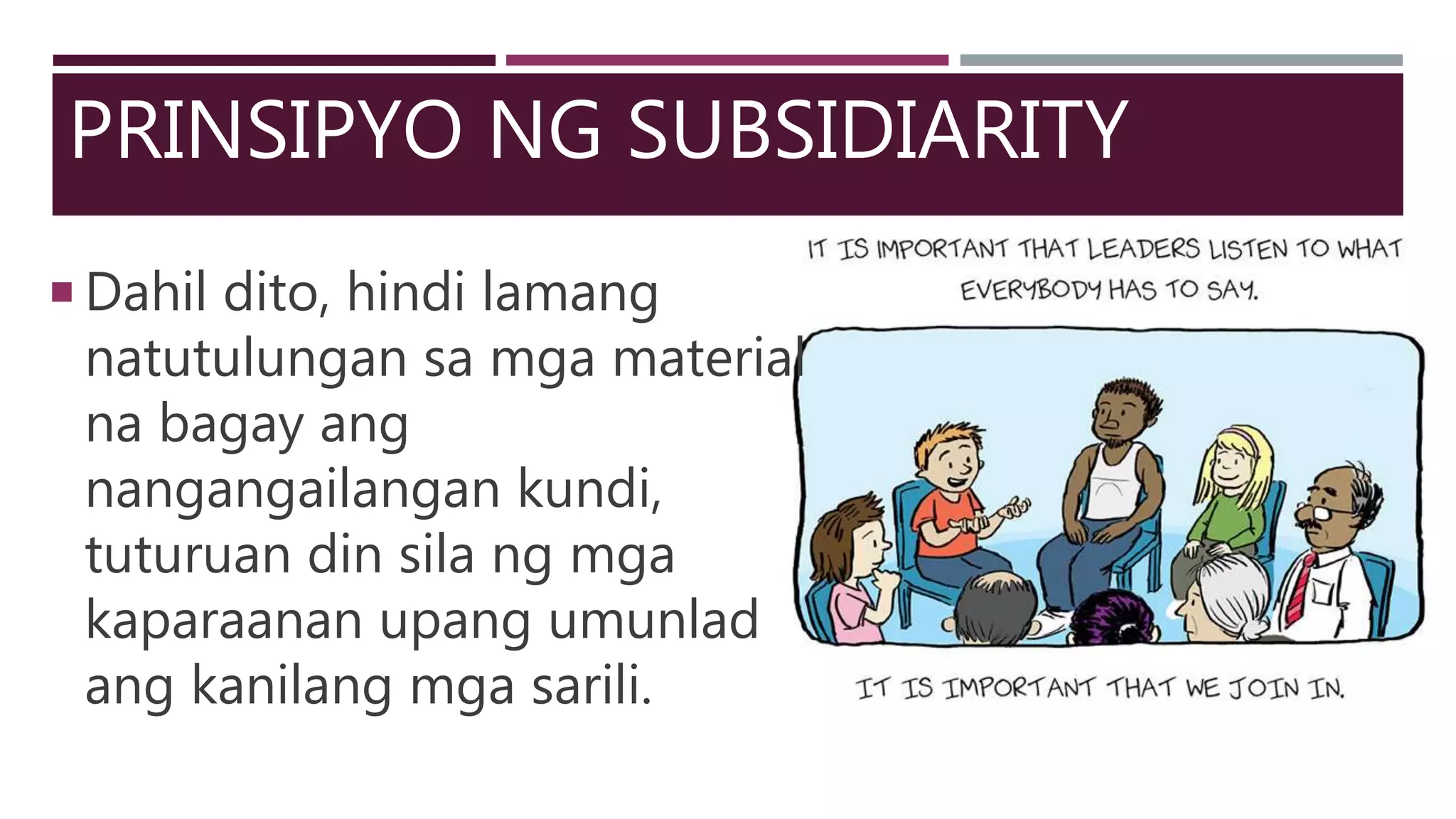 Edukasyon sa Pagpapakatao 9 YUNIT I - Prinsipyo ng Subsidiarity at Solidarity | PPTX