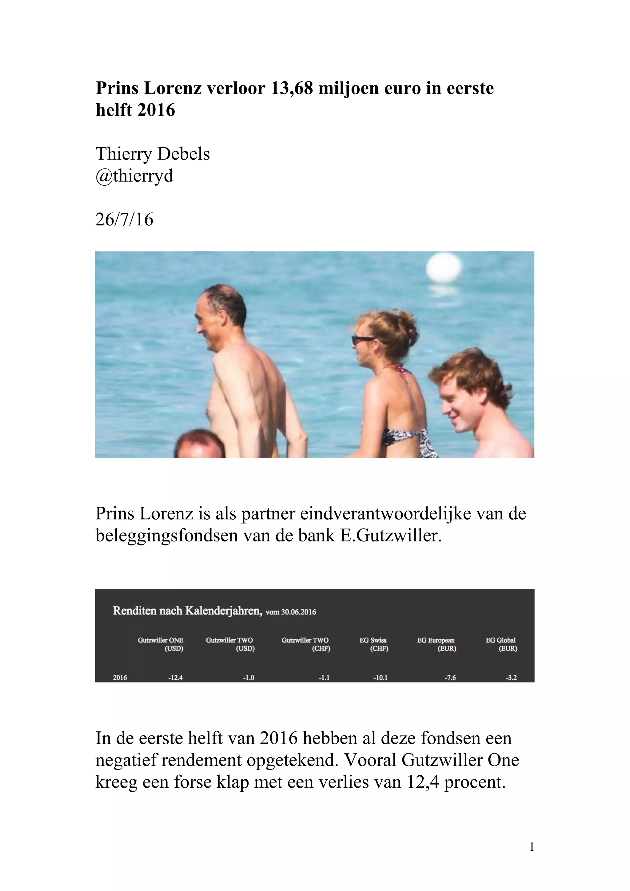 Prins Lorenz verloor bijna 14 miljoen euro | PDF