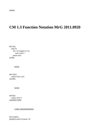 CM 1.3a MrG Functions, Domain, Range | PDF