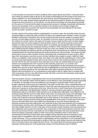 Globalisation Essay | DOC