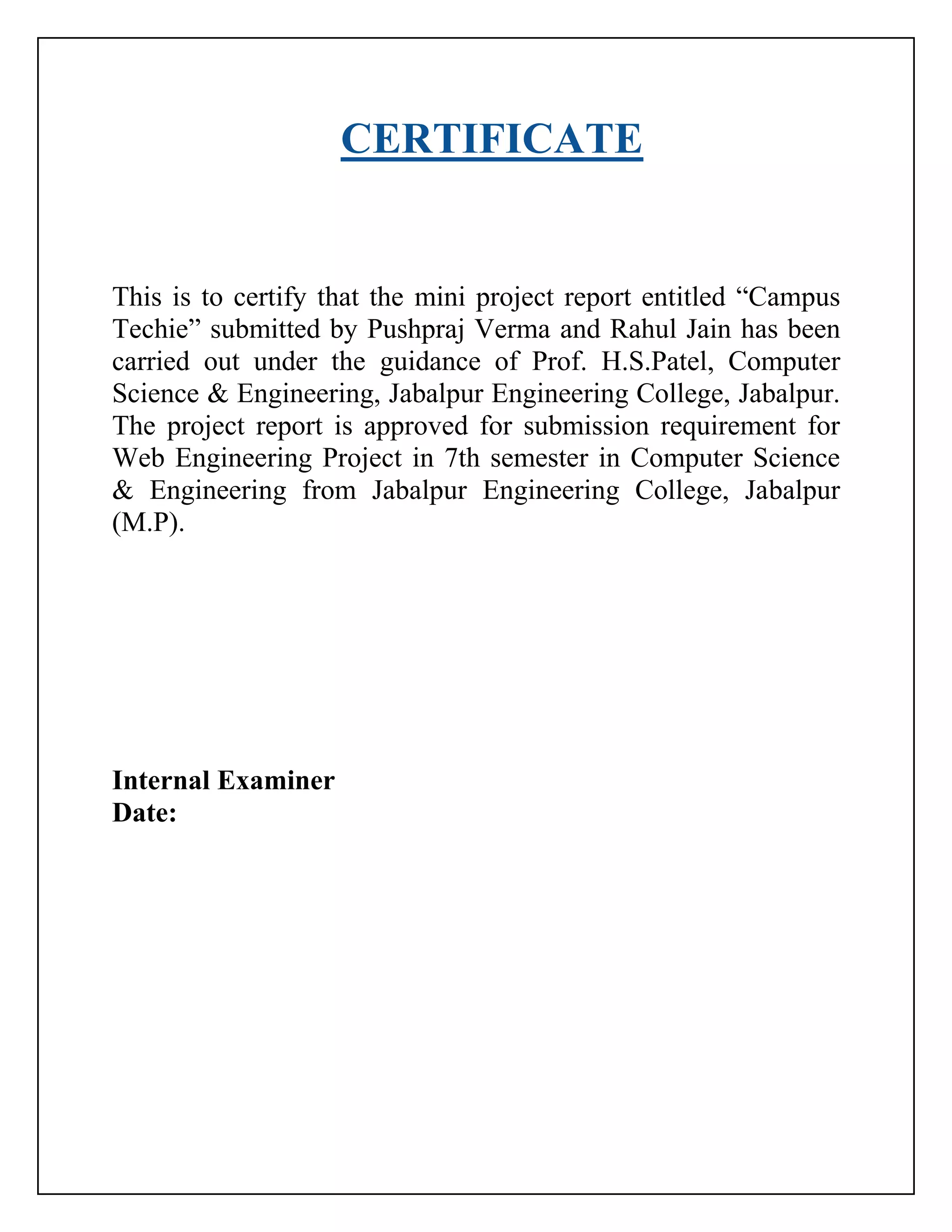 Mini Project Format | PDF