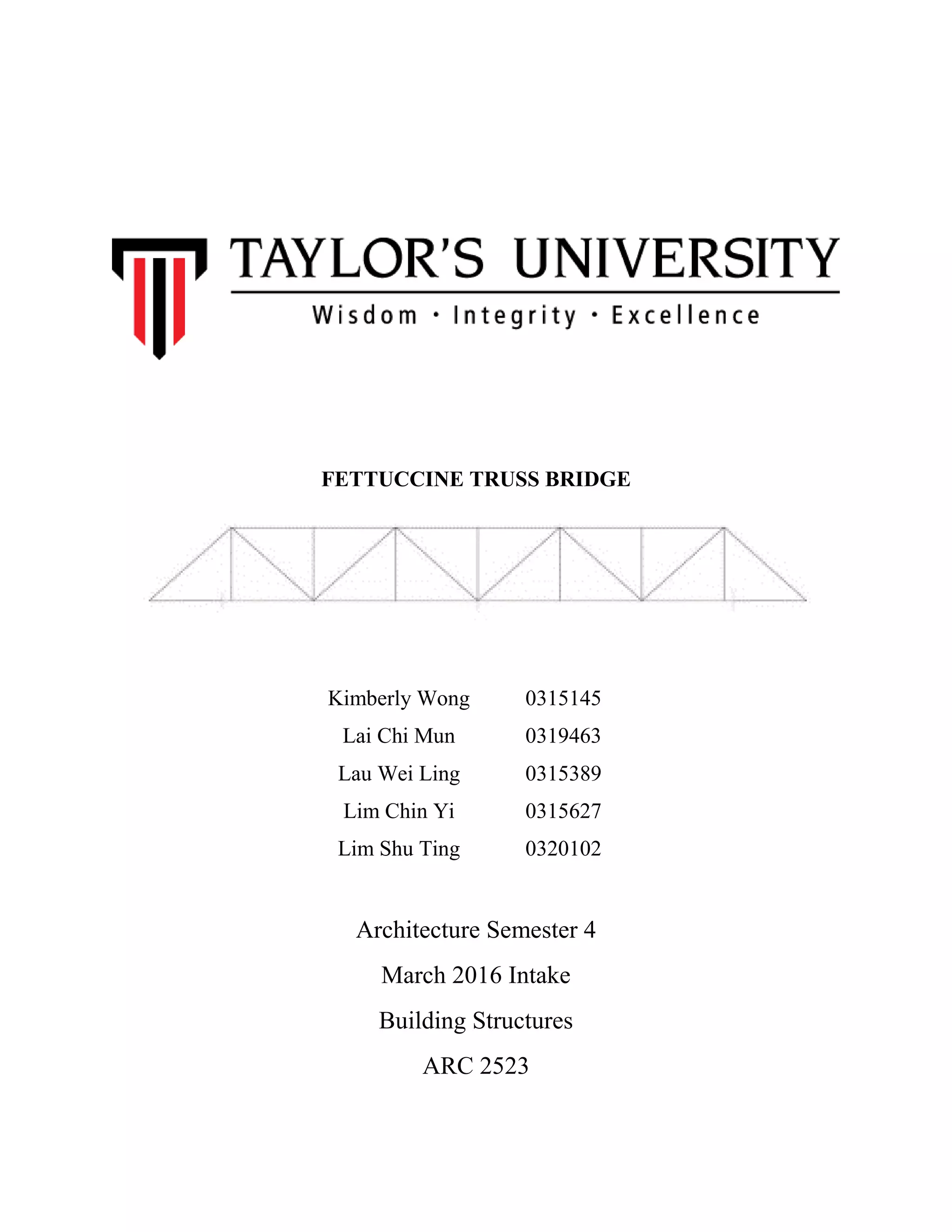 Fettucine Truss Bridge Report | PDF