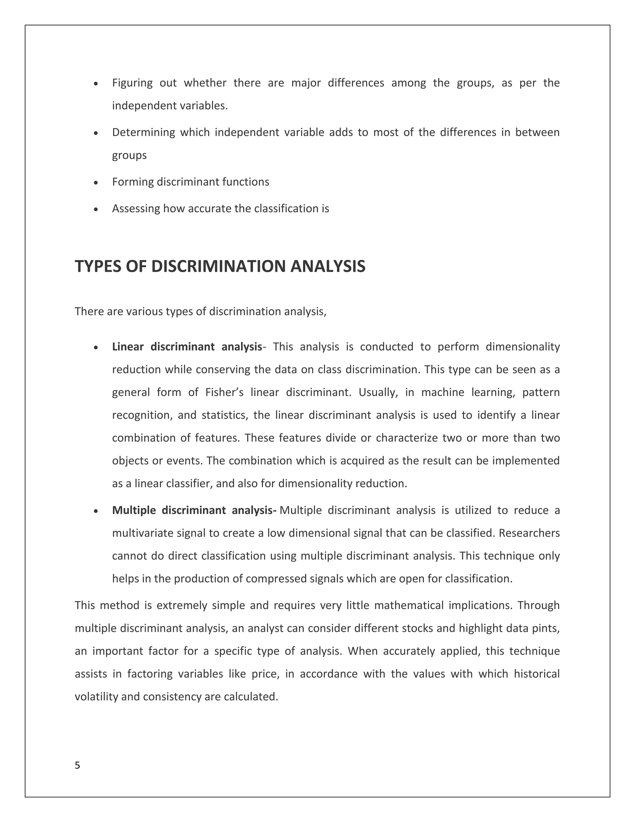 Discrimination Analysis and working on SPSS assignment | PDF