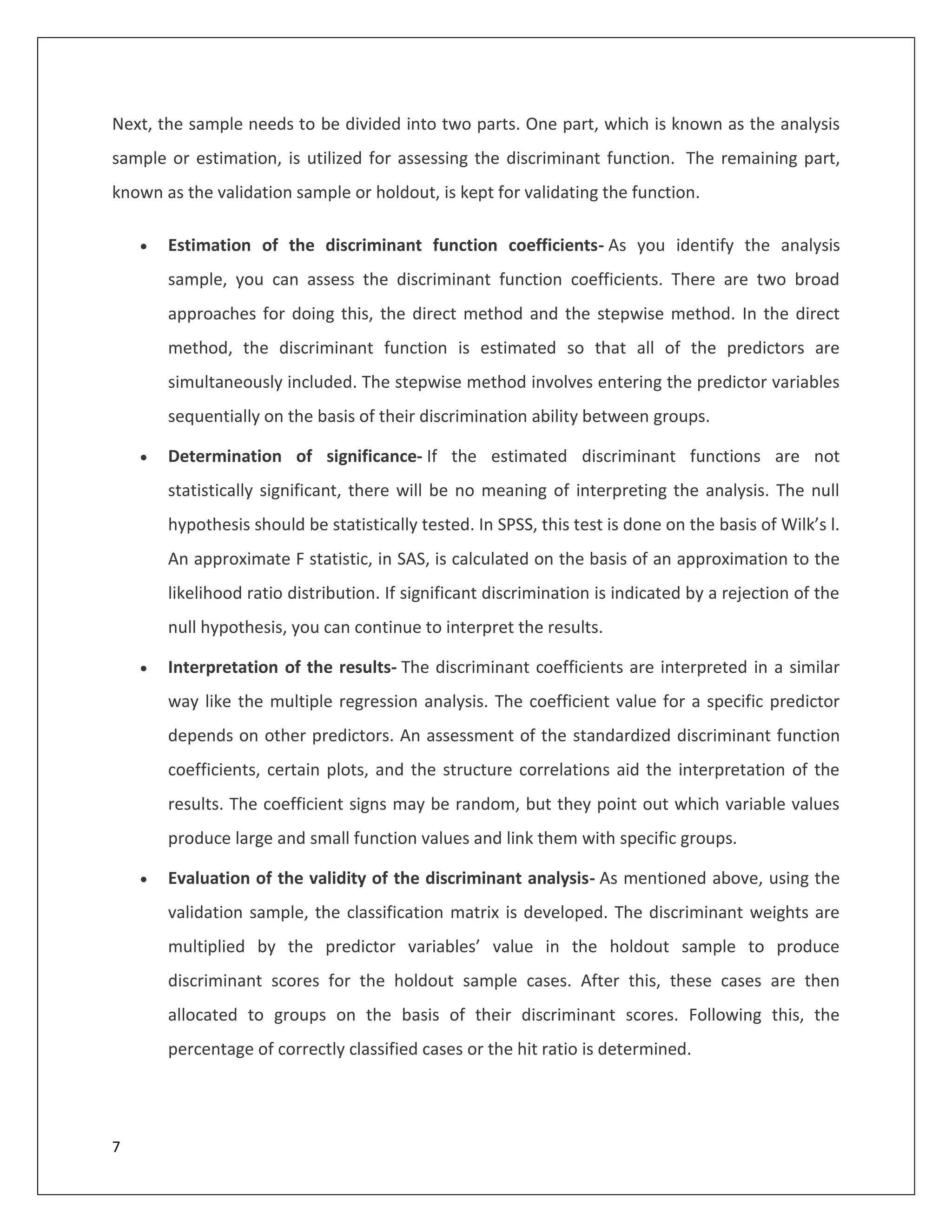 Discrimination Analysis and working on SPSS assignment | PDF