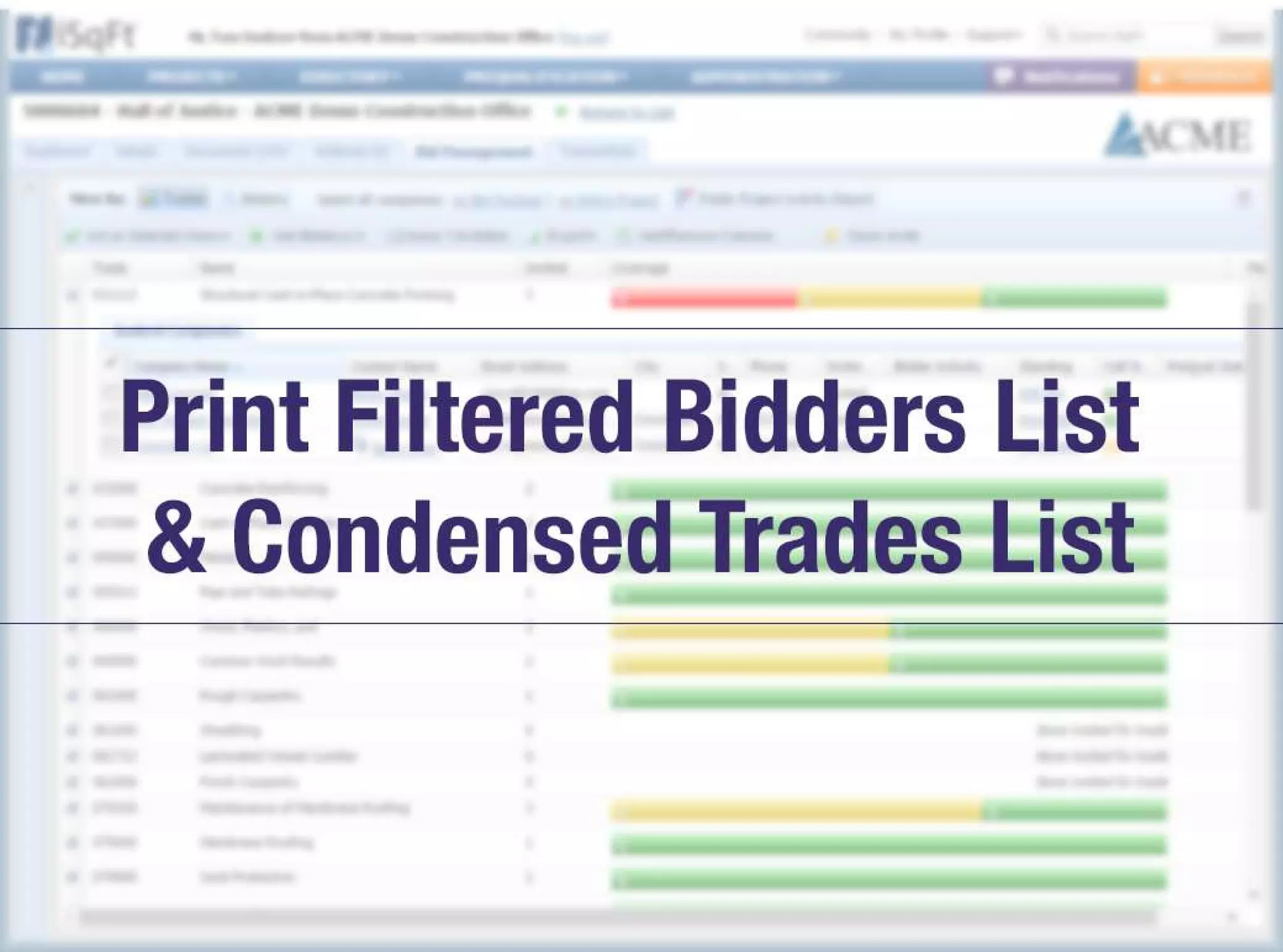 iSqFt - Bid Management - Print Filtered Bidders List | PPT
