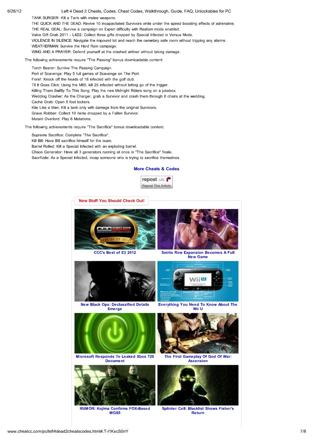 Print left 4 dead 2 cheats, codes, cheat codes, walkthrough, guide,…