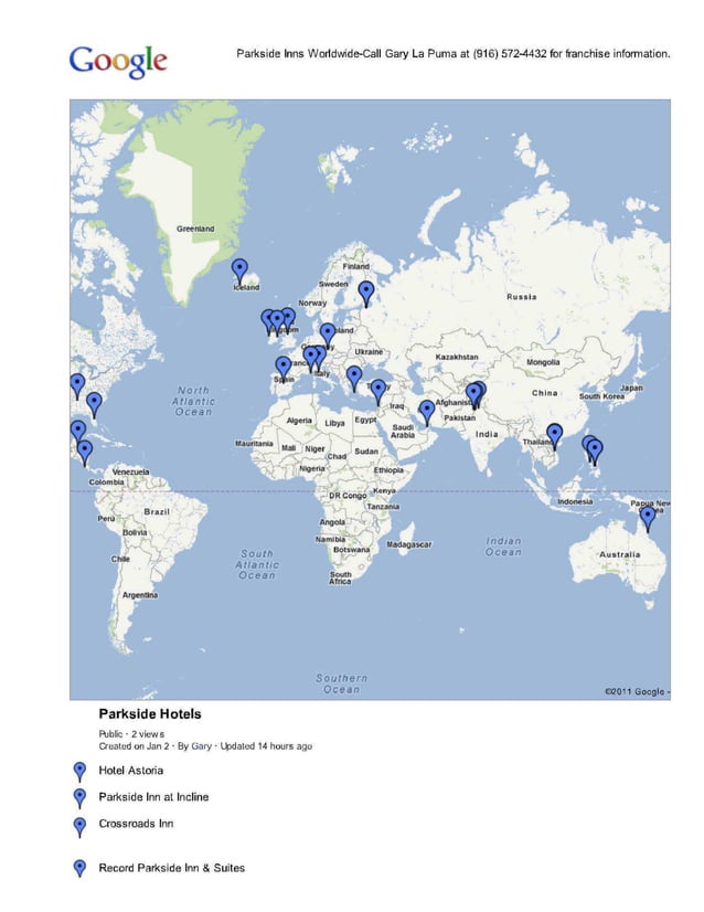 Parkside Hotels - Google Maps | PDF