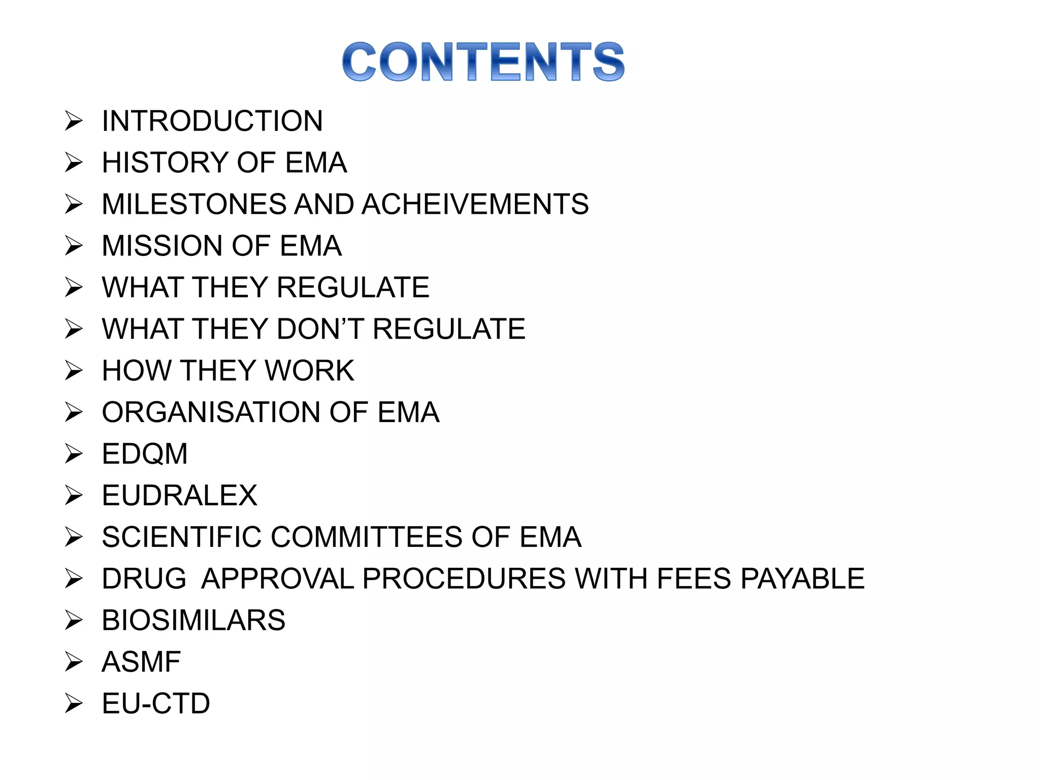 EUROPEAN MEDICAL AGENCY | PPTX
