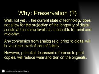 Print to Pixels: Digitizing in Your Library | PPT